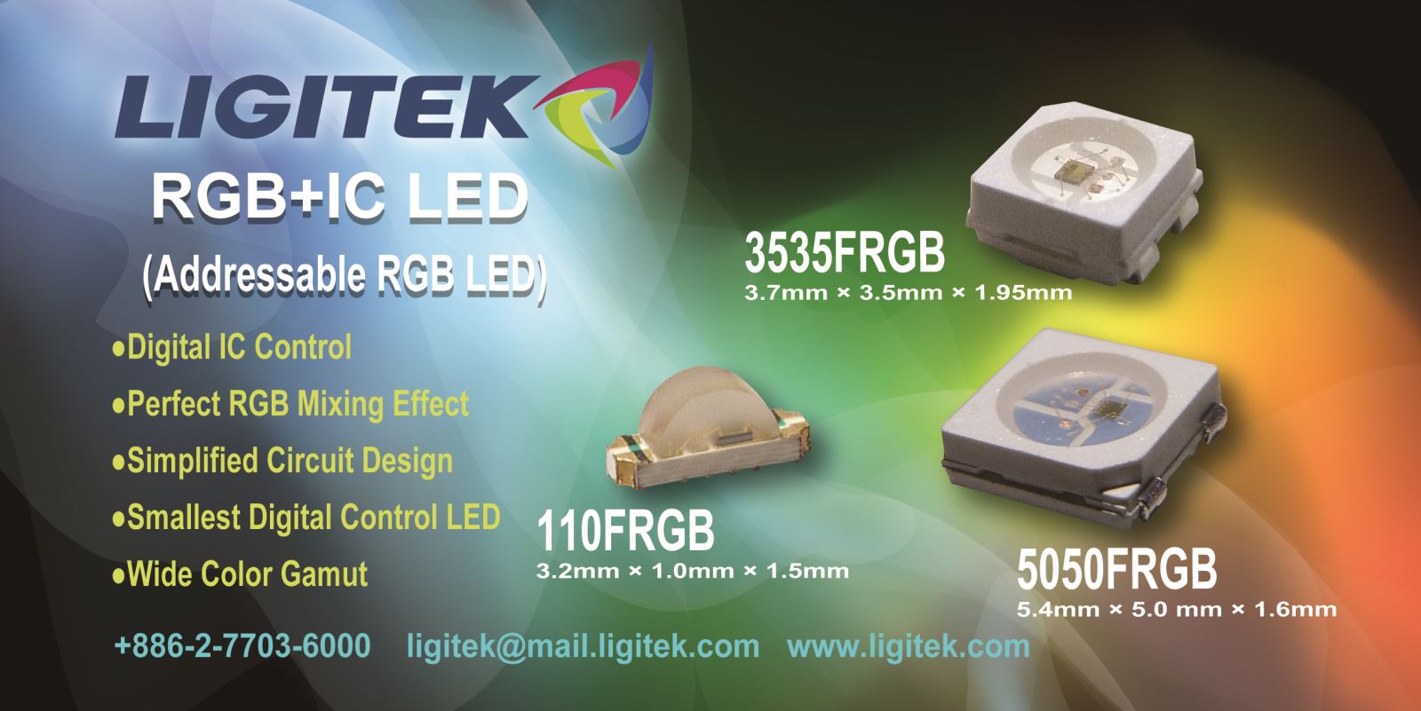 Ligitek | RGB+IC LED (Addressable RGB LED)